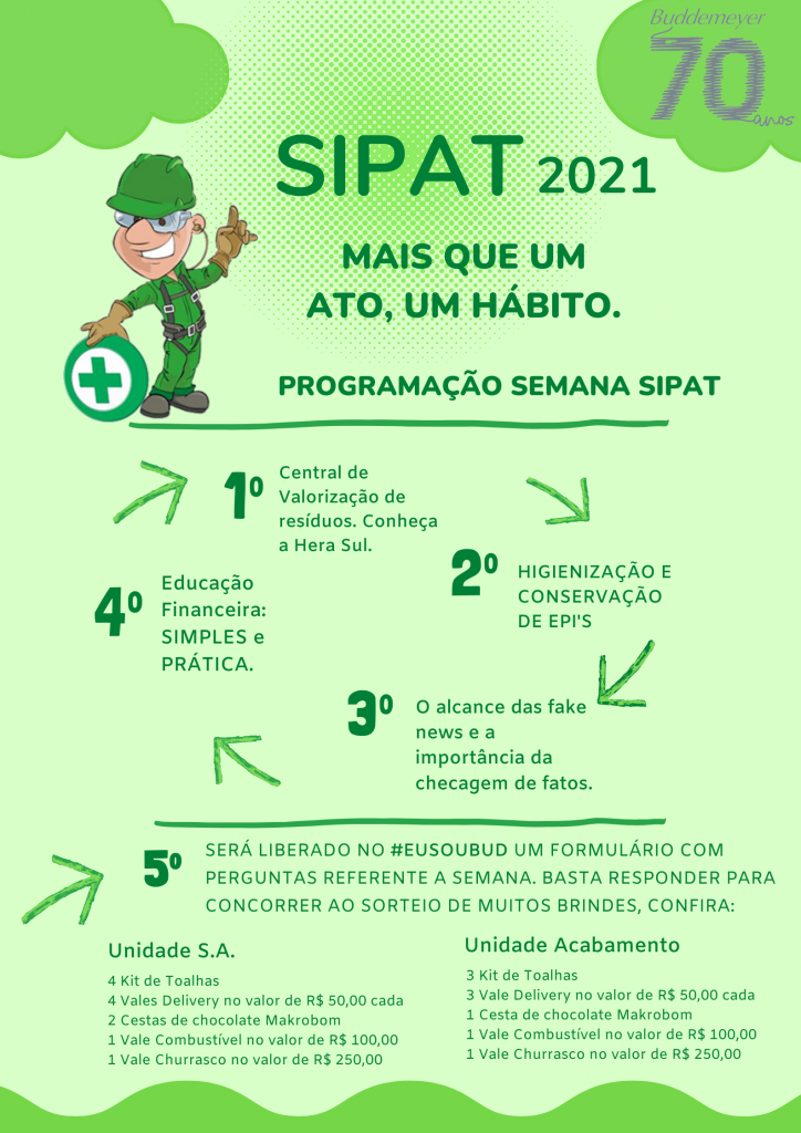 Programação Semana SIPAT 2021 | #eusoubud