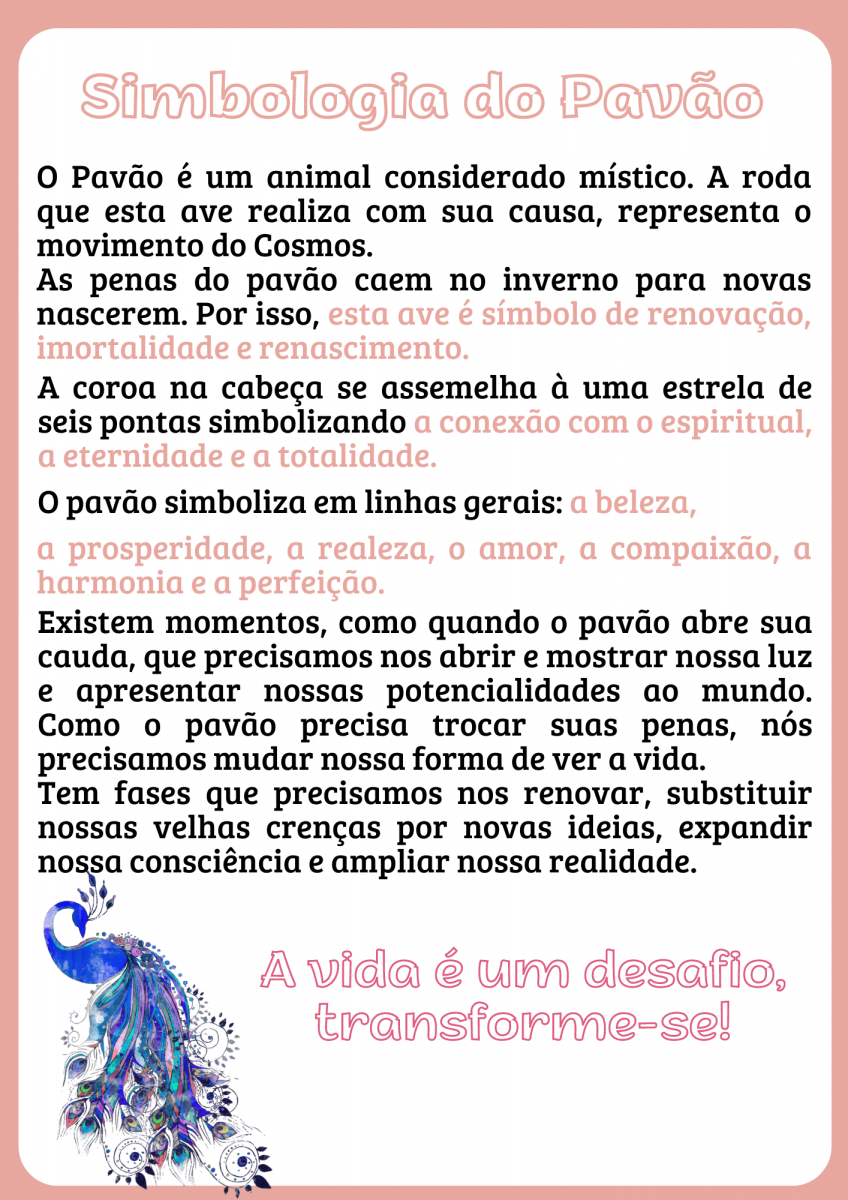 Outubro Rosa – Simbologia do Pavão | #eusoubud