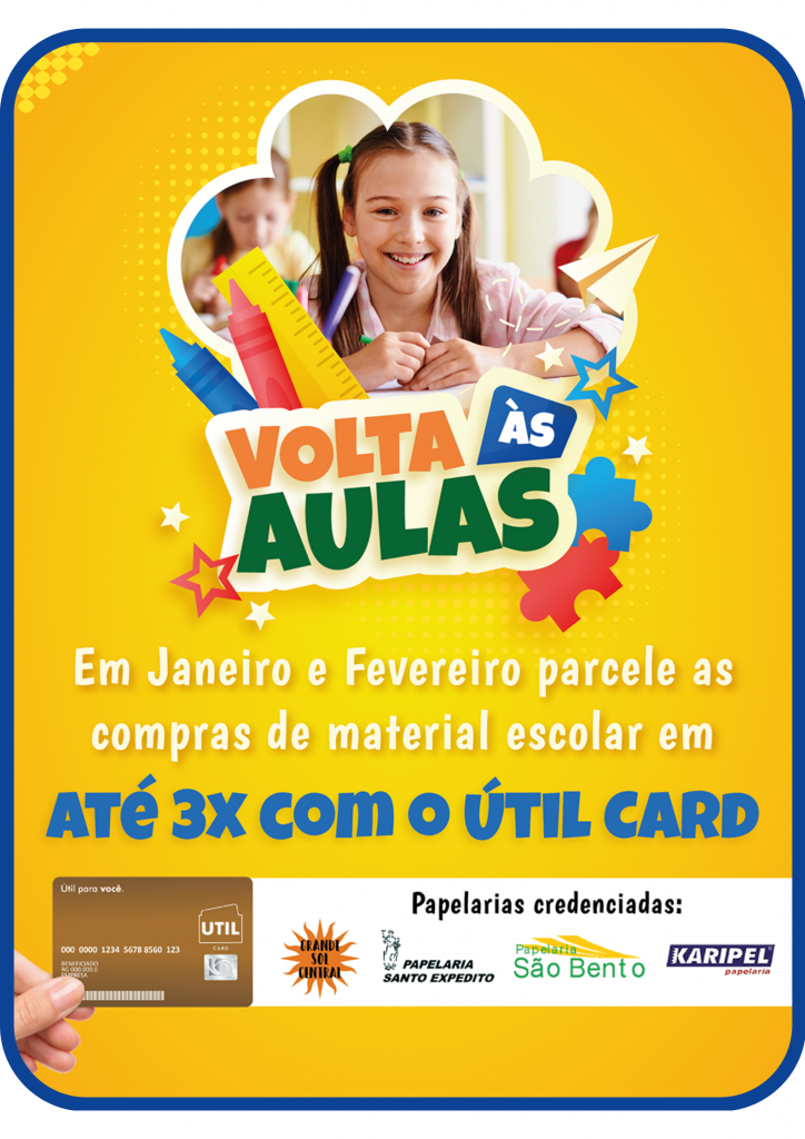 UTIL CARD liberado para compras de material escolar! | #eusoubud